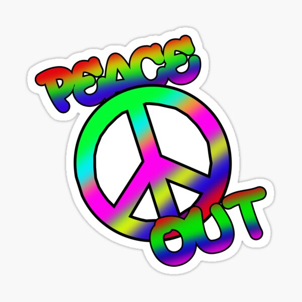 "Peace Out" Sticker by Raydaddy | Redbubble