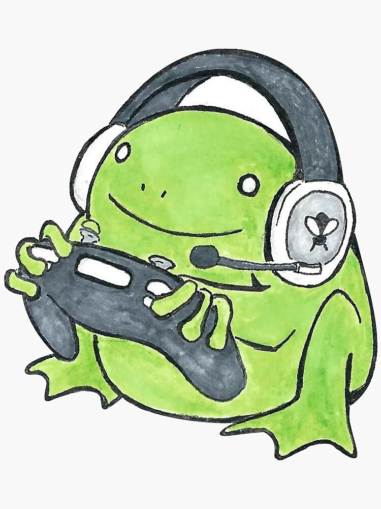 "Gamer Frog" Sticker for Sale by HappyEndtimes | Redbubble