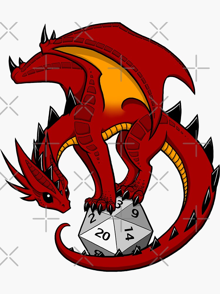 "Dice Dragon" Sticker for Sale by bgolins | Redbubble