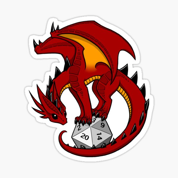 "Dice Dragon" Sticker for Sale by bgolins | Redbubble
