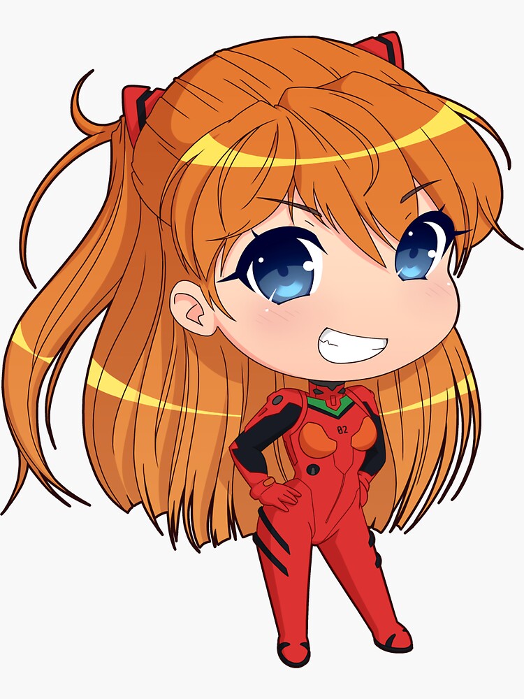 "Chibi Asuka " Sticker by ChubbyPineapple | Redbubble