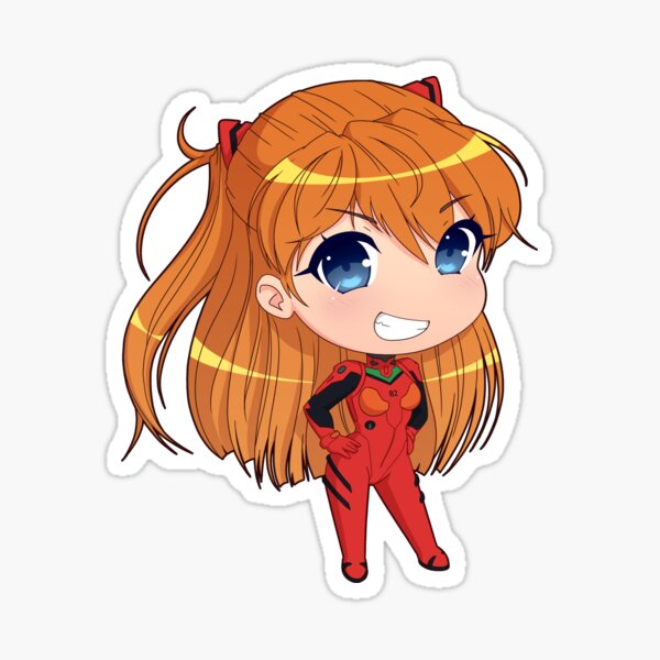 "Chibi Asuka " Sticker by ChubbyPineapple | Redbubble