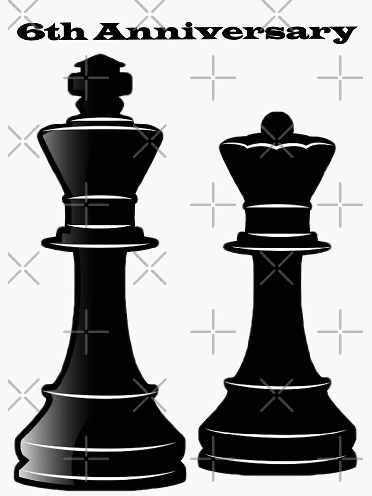 "6th Wedding Anniversary King Queen Chess Pieces" Sticker for Sale by 5 ...