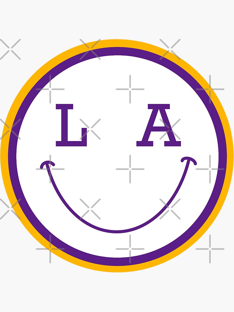 "LA Lakers smiley" Sticker for Sale by becca-sullivan | Redbubble