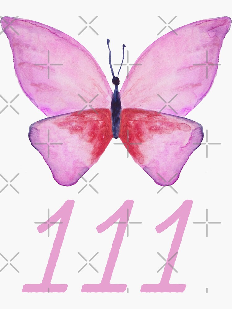 "Watercolor Butterfly - Angel Number 111" Sticker for Sale by mooneko ...
