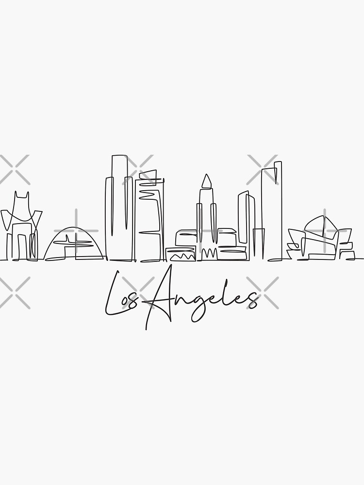 "Los Angeles, California City Skyline" Sticker for Sale by ...