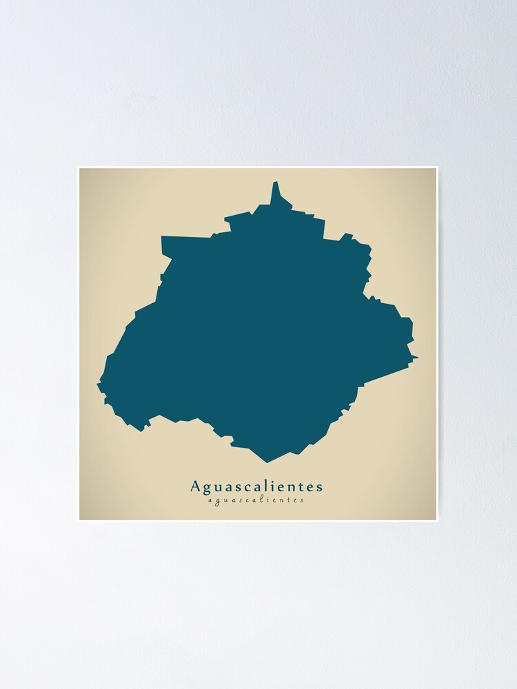 "Modern Map - Aguascalientes state map Mexico MX" Poster by ingomenhard ...