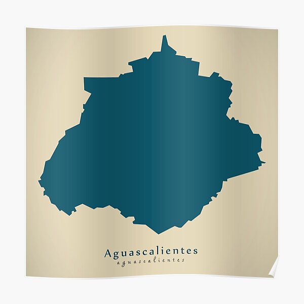 "Modern Map - Aguascalientes state map Mexico MX" Poster by ingomenhard ...