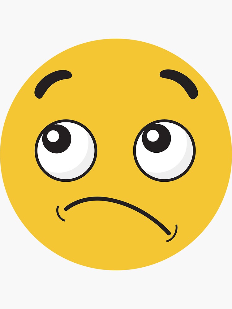 "Minimal Sad Face Emoji" Sticker for Sale by MilindaRanawaka | Redbubble