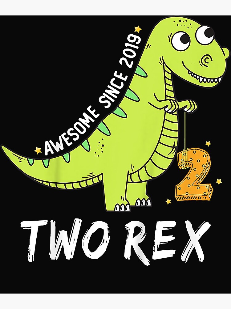 Póster «Kids Two Rex Birthday Party Decoraciones Niña Niño Niños ...