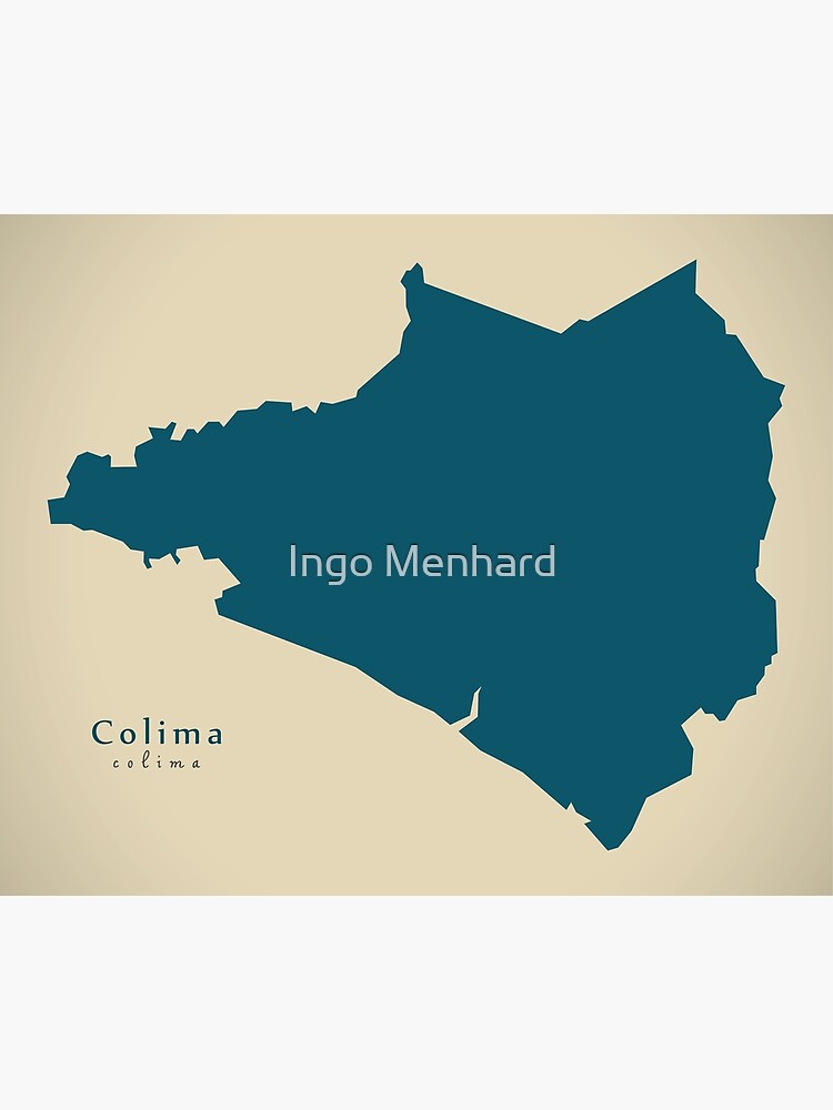 Lámina fotográfica «Mapa moderno - mapa del estado de Colima México MX ...