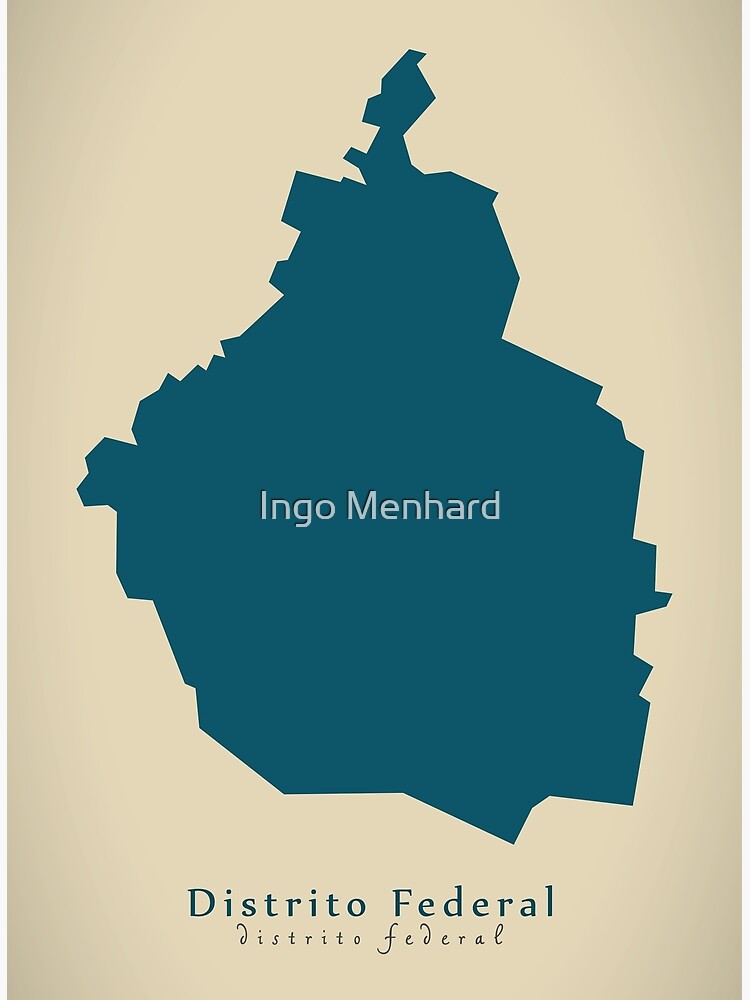 Lámina fotográfica «Mapa moderno - mapa del estado de Distrito Federal ...