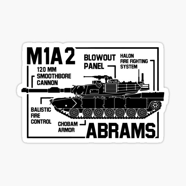 "Main Battle Tank M1A2 Abrams" Sticker for Sale by Semilir | Redbubble