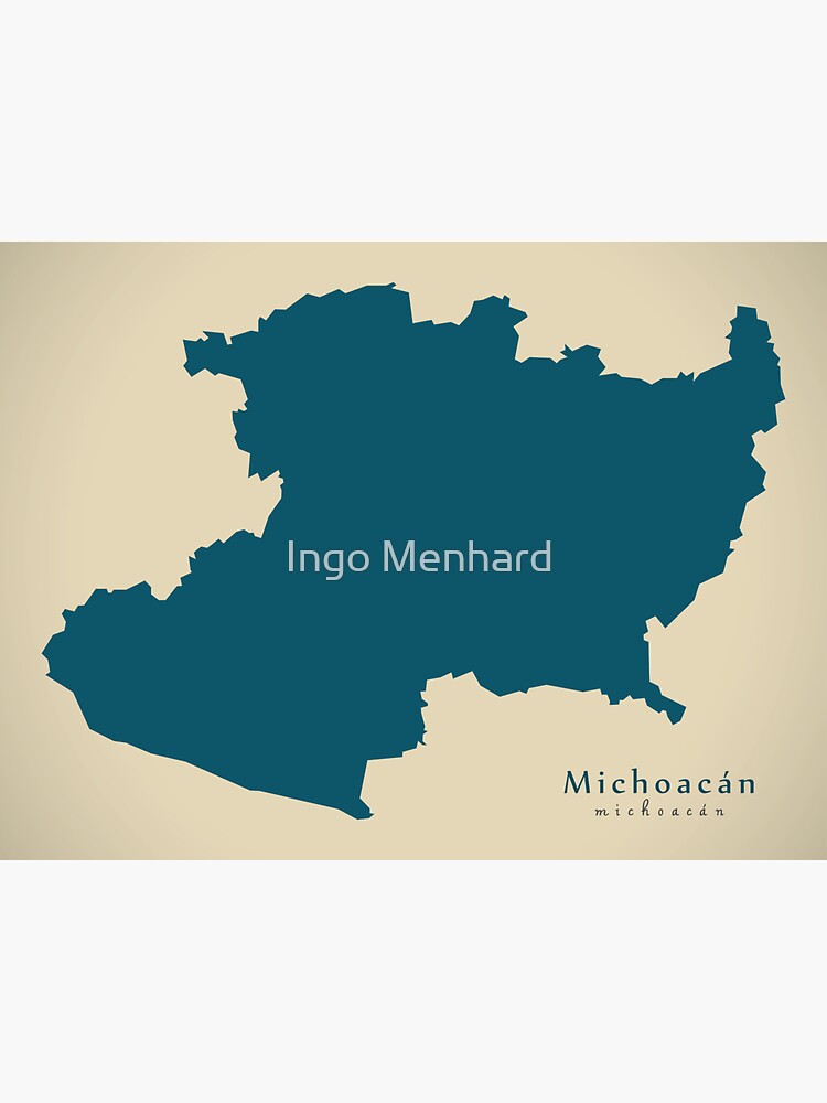 "Modern Map - Michoacan state map Mexico MX" Sticker for Sale by ...