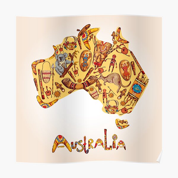 "Australian Aboriginal Art Map Design" Poster by ParadoxEnvision ...