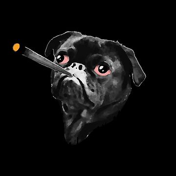 "Stoned weed smoking pug banksy style" Sticker for Sale by ...