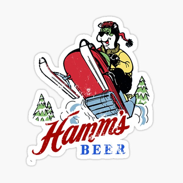 "Hamms Beer Snowmobile" Sticker for Sale by Cuve11ve | Redbubble