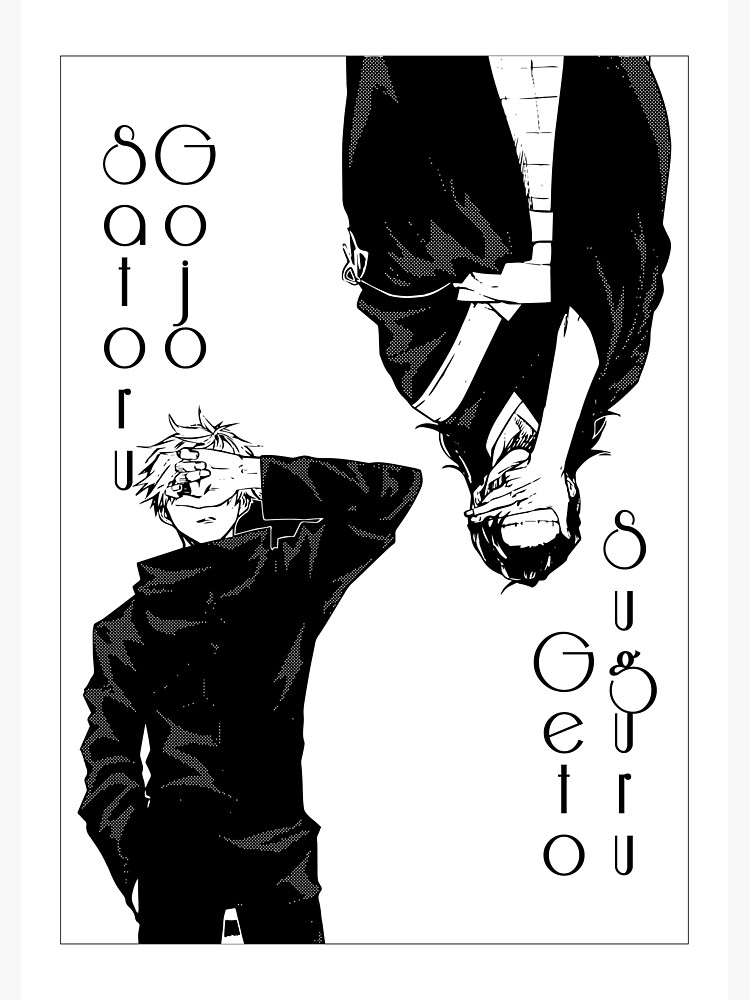 "Gojo satoru and geto suguru, Black and white Design" Sticker by Aeries ...