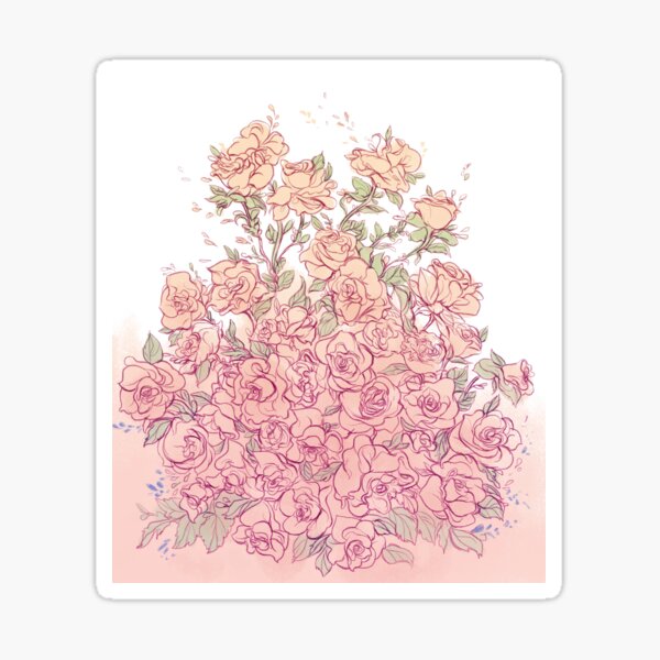 "Pink Roses" Sticker for Sale by bevsi | Redbubble