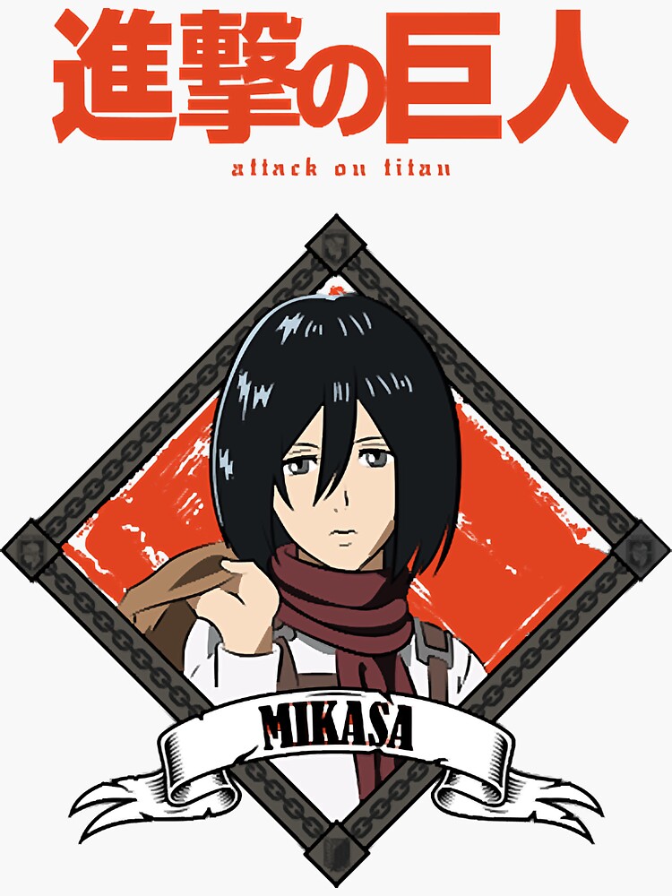 "ATTACK ON TITAN MIKASA " Sticker for Sale by Bumgardner2000 | Redbubble