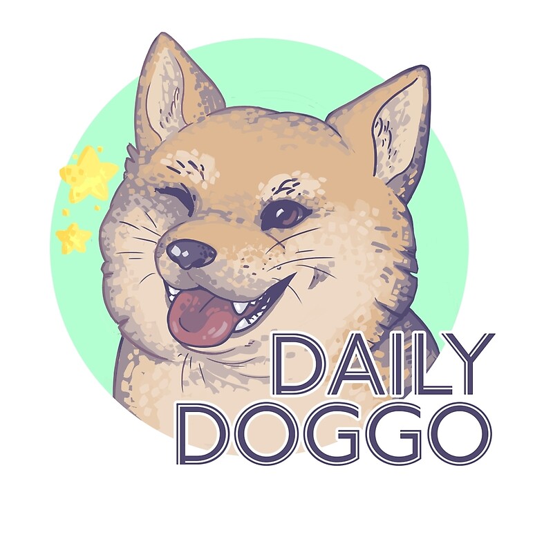 "Daily Doggo Logo - Wink" by DailyDoggo | Redbubble