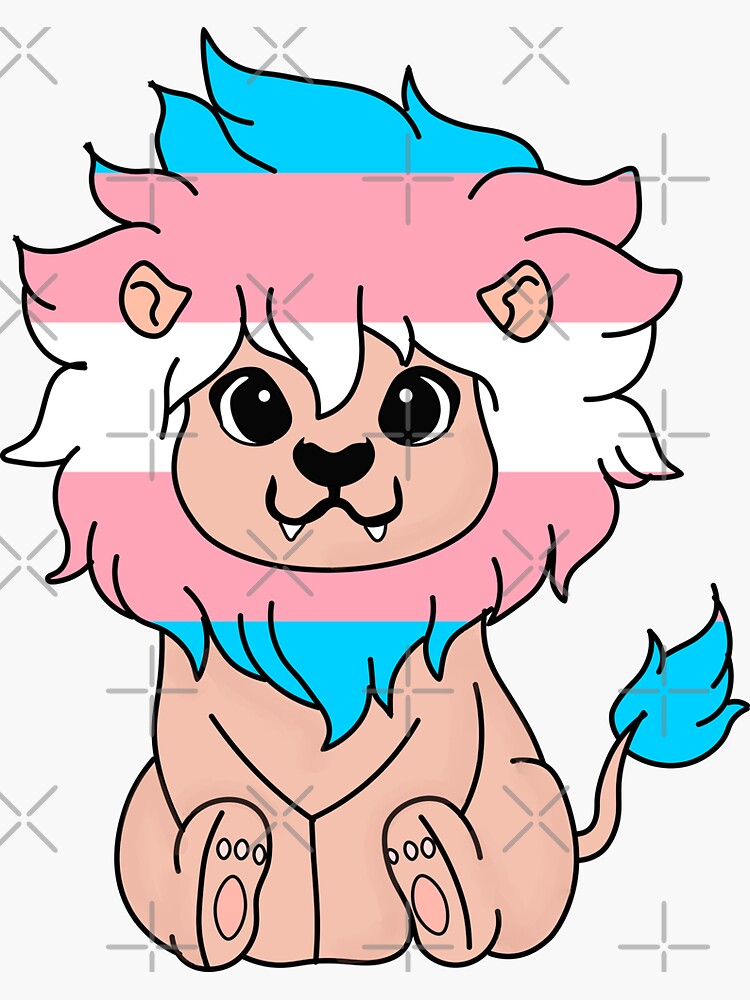 "Trans Lion Pride" Sticker for Sale by Wenby-Weaselbee | Redbubble