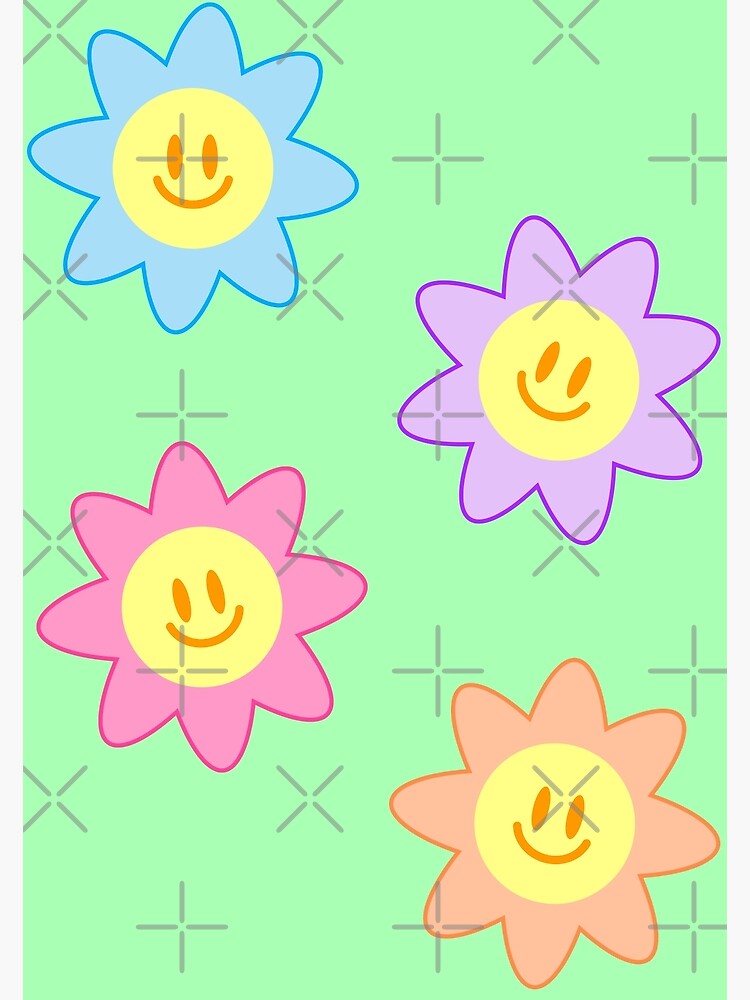 "Kidcore Flowers" Poster for Sale by amathebee | Redbubble