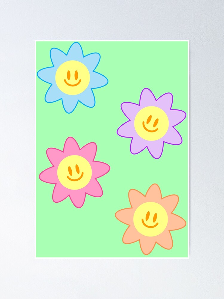 "Kidcore Flowers" Poster for Sale by amathebee | Redbubble
