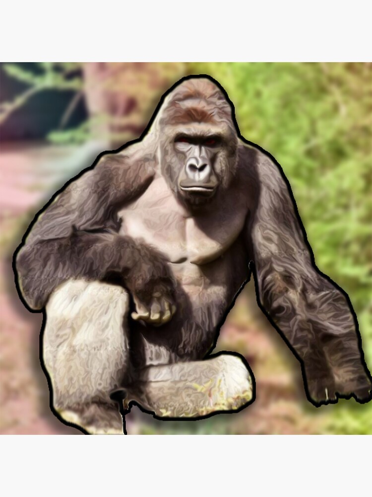 "Harambe Art" Sticker for Sale by Tedefred | Redbubble