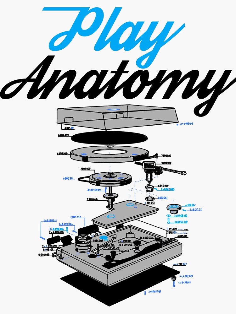 "Play Anatomy - Record Player Exploded View" Sticker for Sale by AyyA ...