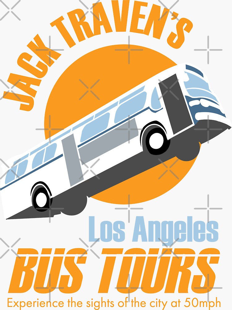 "Jack Traven's Los Angeles Bus Tours" Sticker for Sale by McPod | Redbubble