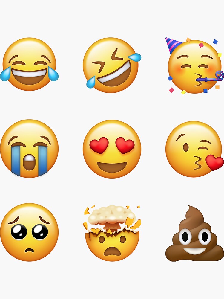 "Emoji Sticker Pack (9)" Sticker for Sale by sticker-stacker | Redbubble