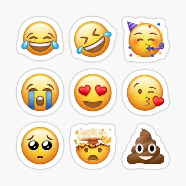 "Emoji Sticker Pack (9)" Sticker for Sale by sticker-stacker | Redbubble