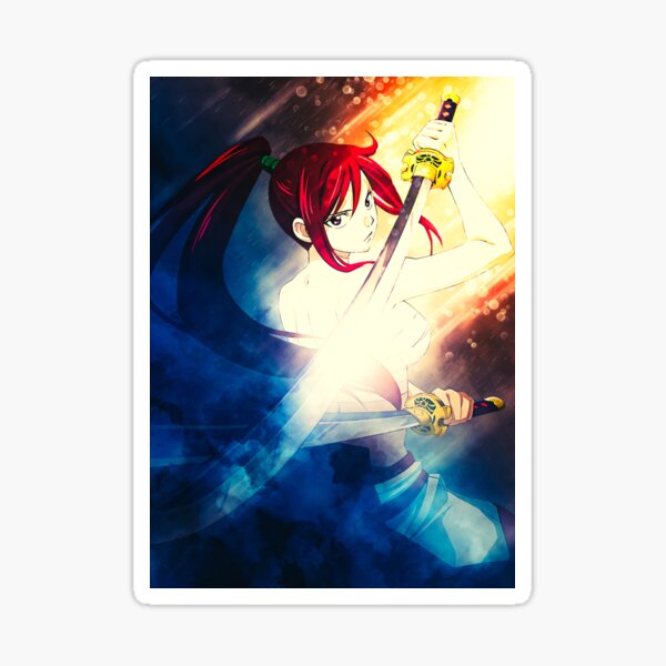 "Erza Scarlet Fairy Tail" Sticker for Sale by hildergard | Redbubble