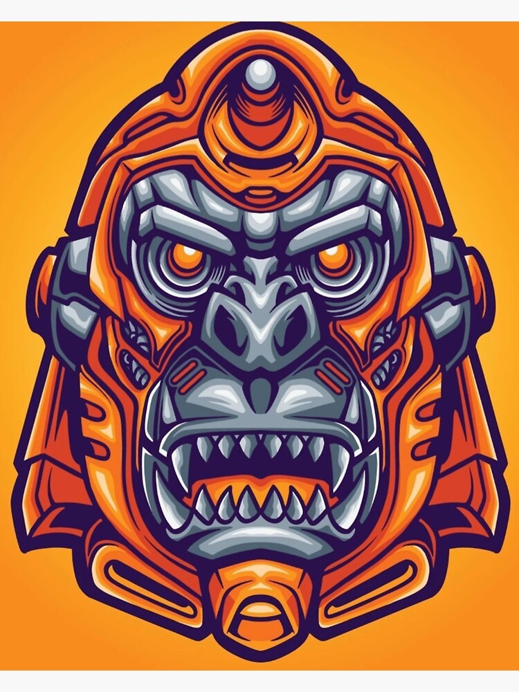 "Cyborg Monkey" Sticker for Sale by angelaartist | Redbubble