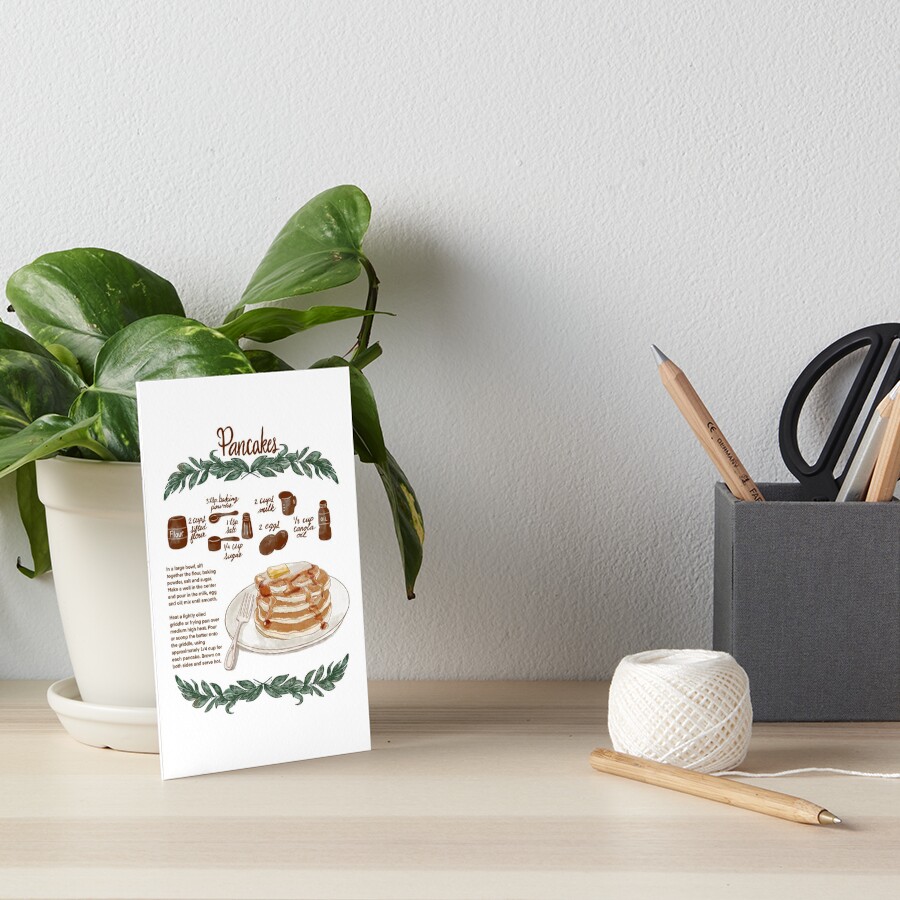 "Illustrated Pancake Recipe" Poster for Sale by emeraldlane | Redbubble