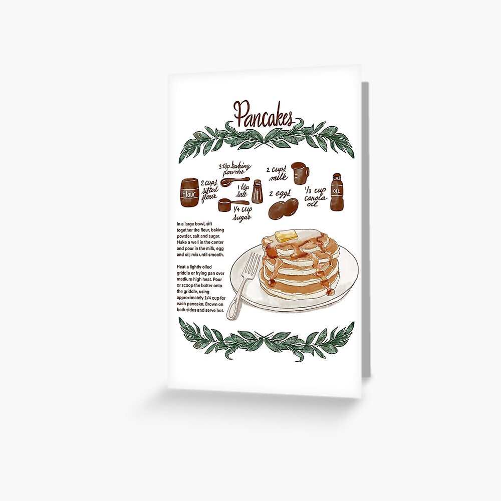 "Illustrated Pancake Recipe" Poster for Sale by emeraldlane | Redbubble