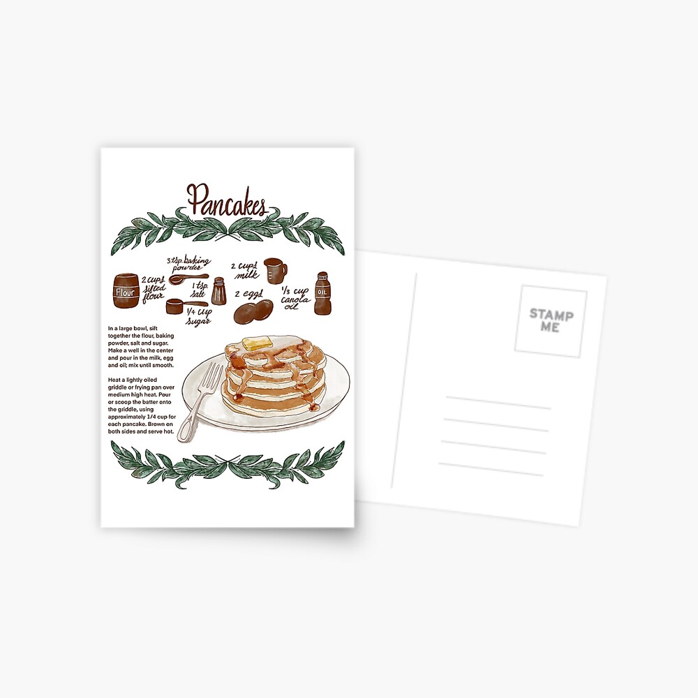 "Illustrated Pancake Recipe" Poster for Sale by emeraldlane | Redbubble
