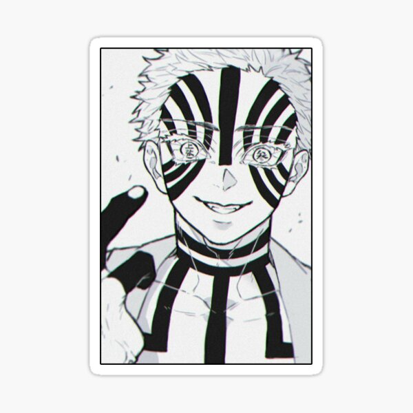 "akaza - smiling" Sticker for Sale by mokarlsefni | Redbubble