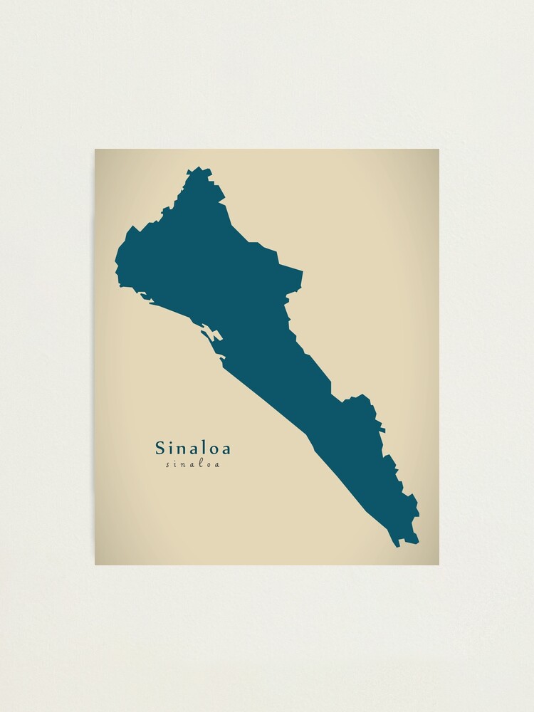 Lámina fotográfica «Mapa moderno - mapa del estado de Sinaloa México MX ...