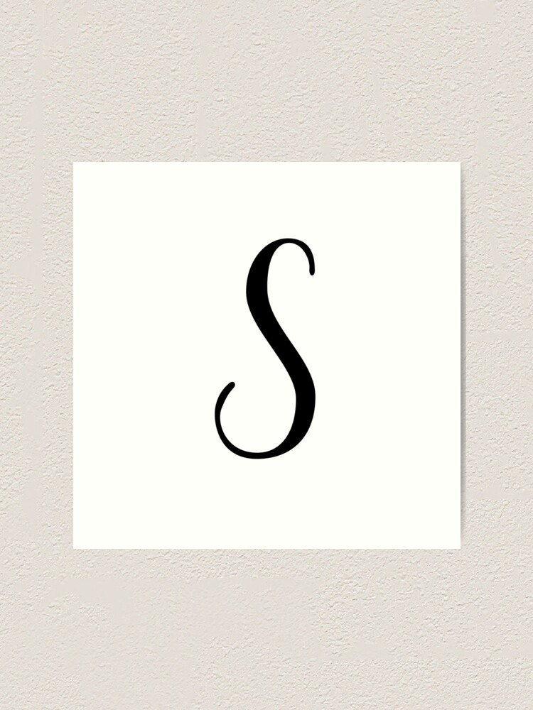 Lámina artística «Monograma en cursiva letra s» de JustSeasons | Redbubble