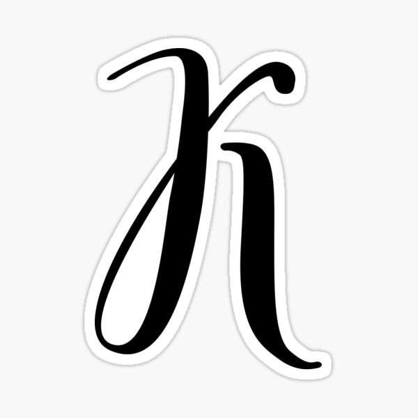 "Italic Monogram Letter K" Sticker by JustSeasons | Redbubble