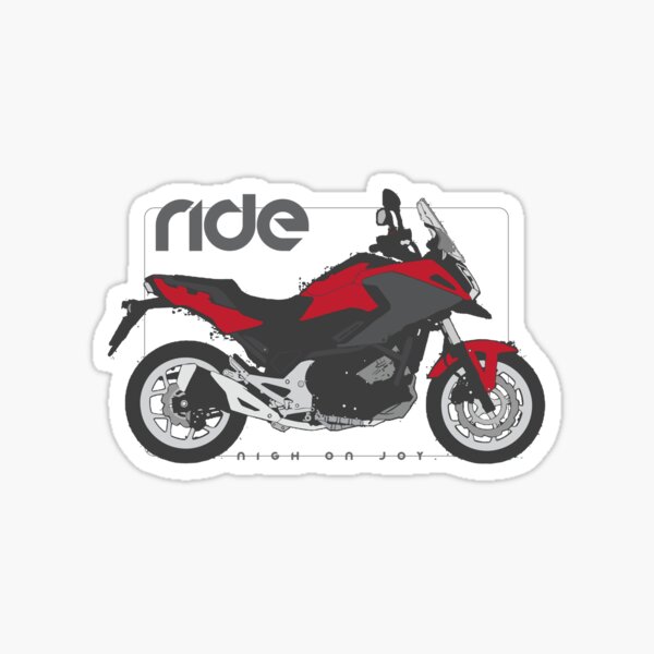 "Ride honda nc750x red black" Sticker for Sale by NighOnJoy | Redbubble