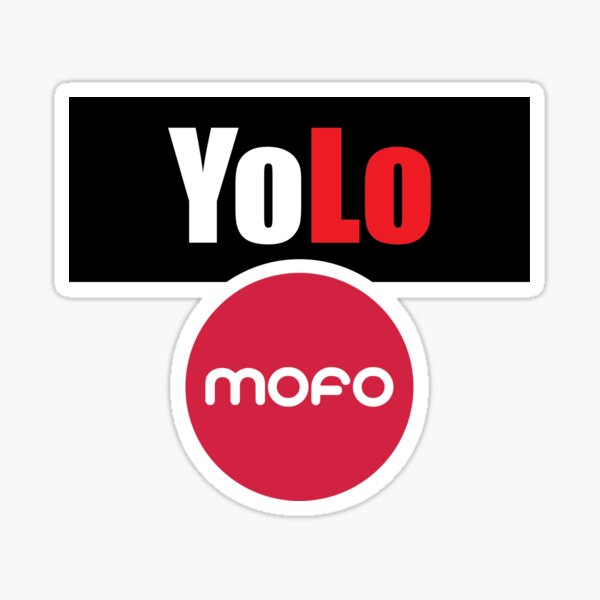 "yolo mofo unisex tee" Sticker for Sale by VendorHelper | Redbubble