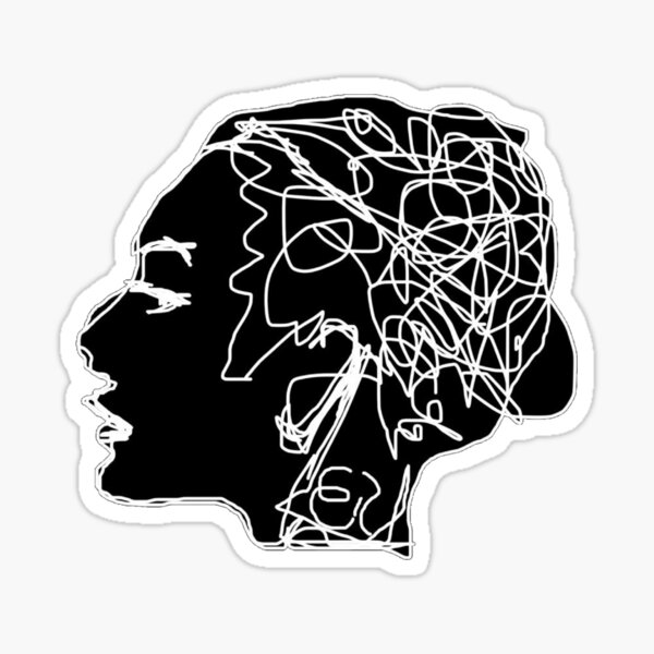 "Scrambled head " Sticker for Sale by 0Expressions | Redbubble