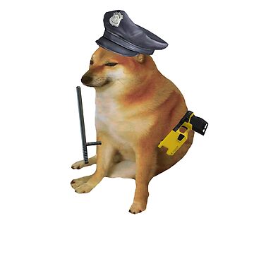 "Police Cheems" Sticker for Sale by SciathDe | Redbubble