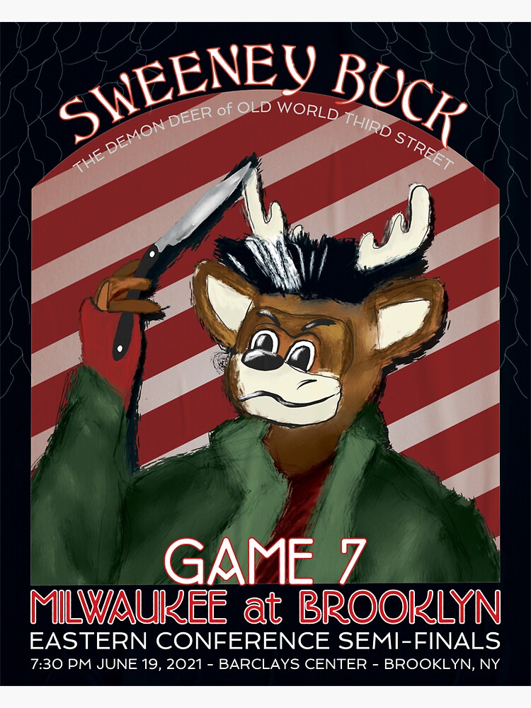 "Sweeney Buck : The Demon Deer of Old Third Ward Street" Sticker for ...