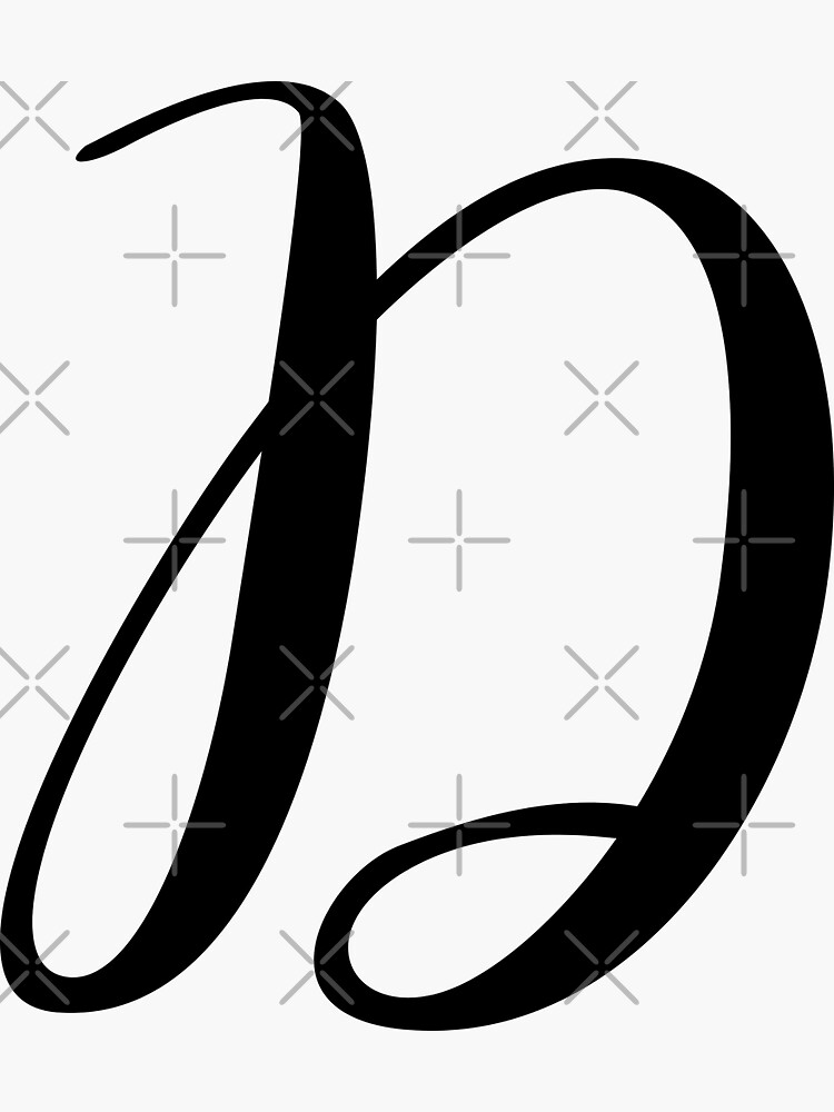Pegatina «Monograma en cursiva letra D» de JustSeasons | Redbubble
