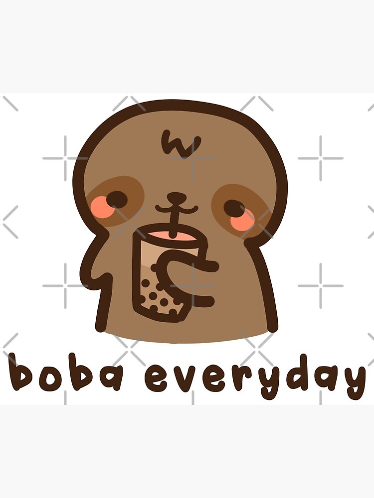 "Kawaii sloth drinking bubble tea boba tea" Art Print for Sale by ...
