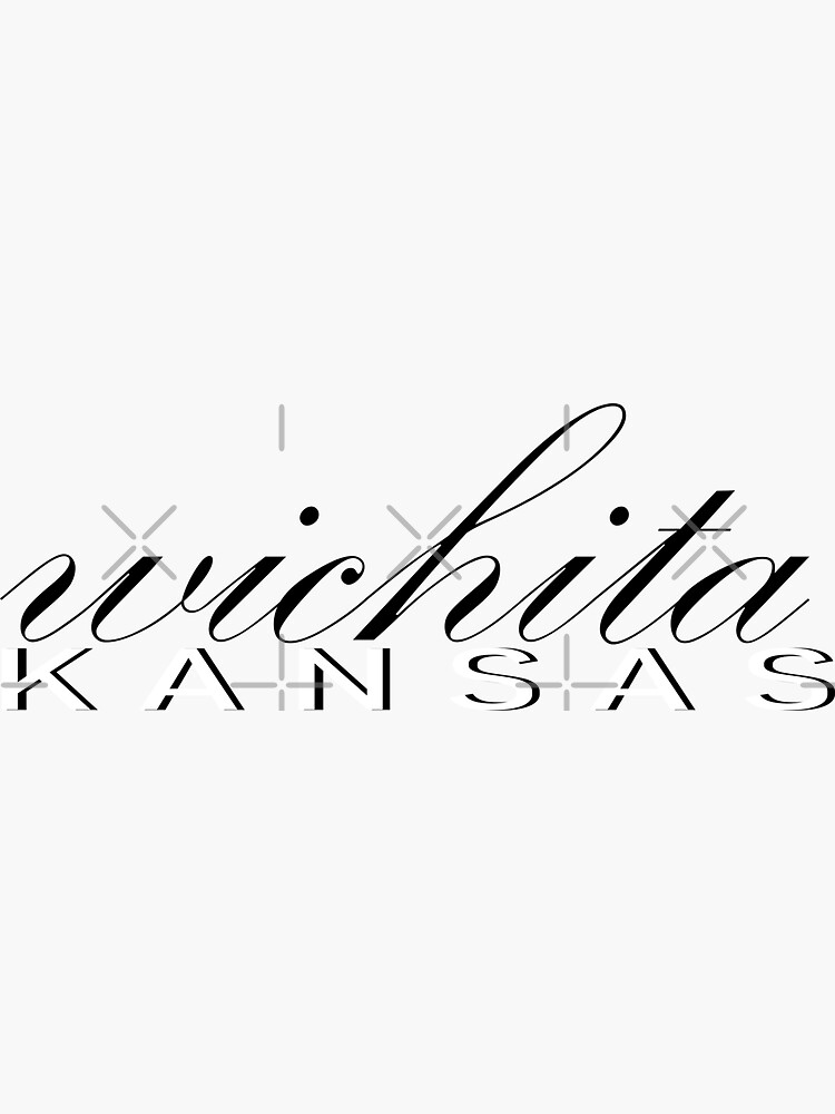 "Wichita Kansas black and white print" Sticker for Sale by robinbrad ...